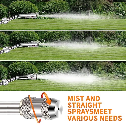 28" Sprayer Wand, Replacement Sprayer Wand, 3/8β & 1/4" Brass Barb, Replacement Wand For Sprayer, Adjustable Stainless Steel Garden Sprayer Wand with Shut-Off Valve, With 2 Hose Clamps & Hose Connects