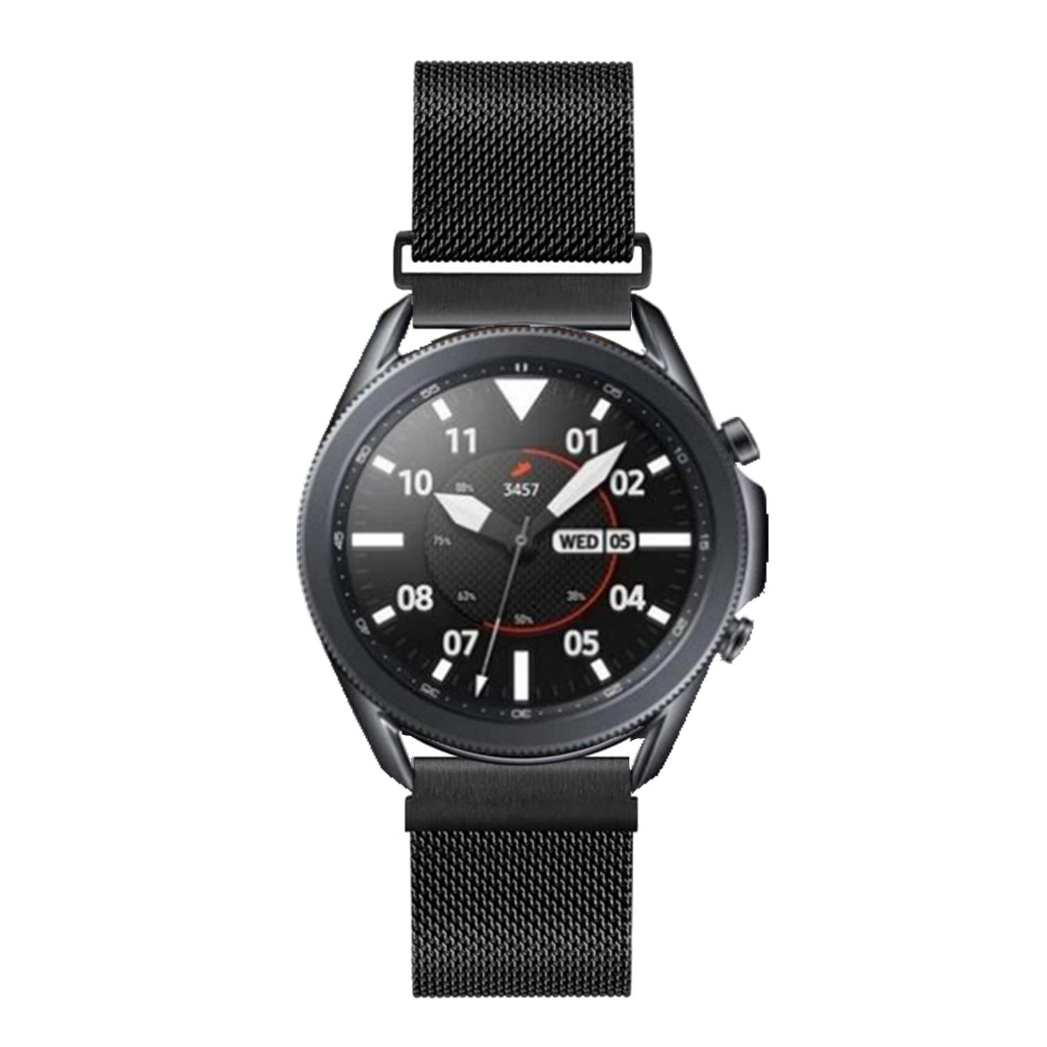 ACESTAR 2Pack Compatible with Samsung Galaxy Watch 46mm/Galaxy Watch 3 45mm bands,2Pack 22mm Stainless Steel Metal+Mesh Loop Bands for Galaxy 3 Watch Bands 45mm/Galaxy S3 Bands Men Women