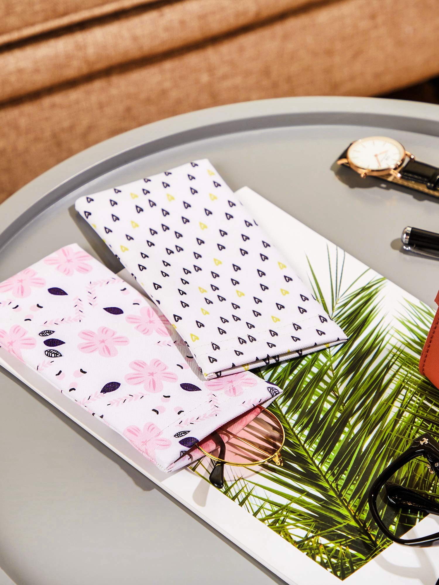 12 Pieces Squeeze Top Sunglasses Pouch Eyeglass Cases Eyeglass Holder Storage