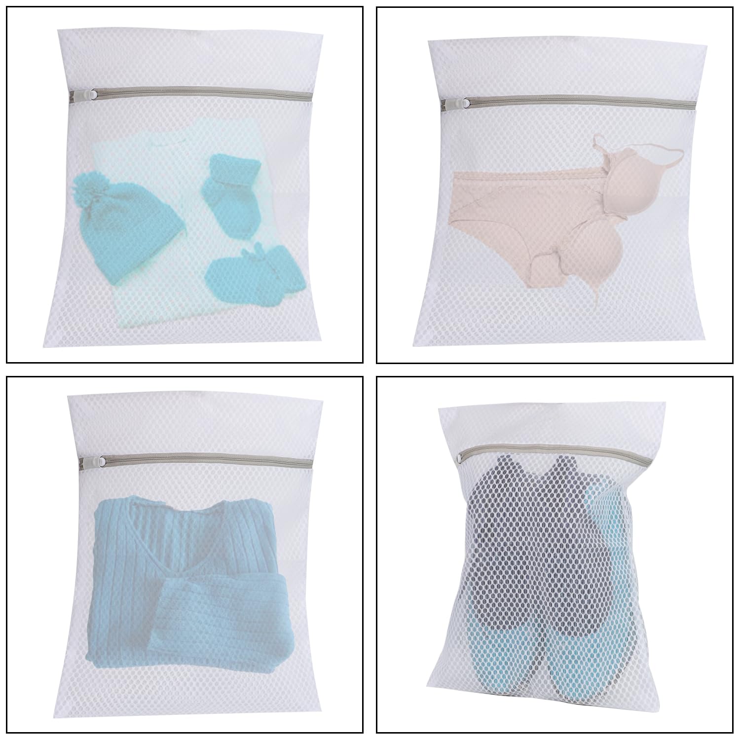 12 x 16 Inches Durable Honeycomb Mesh Laundry Bags,2Pcs/3Pcs lingerie bags for Laundry (Set of 2(12Inch×16Inch))