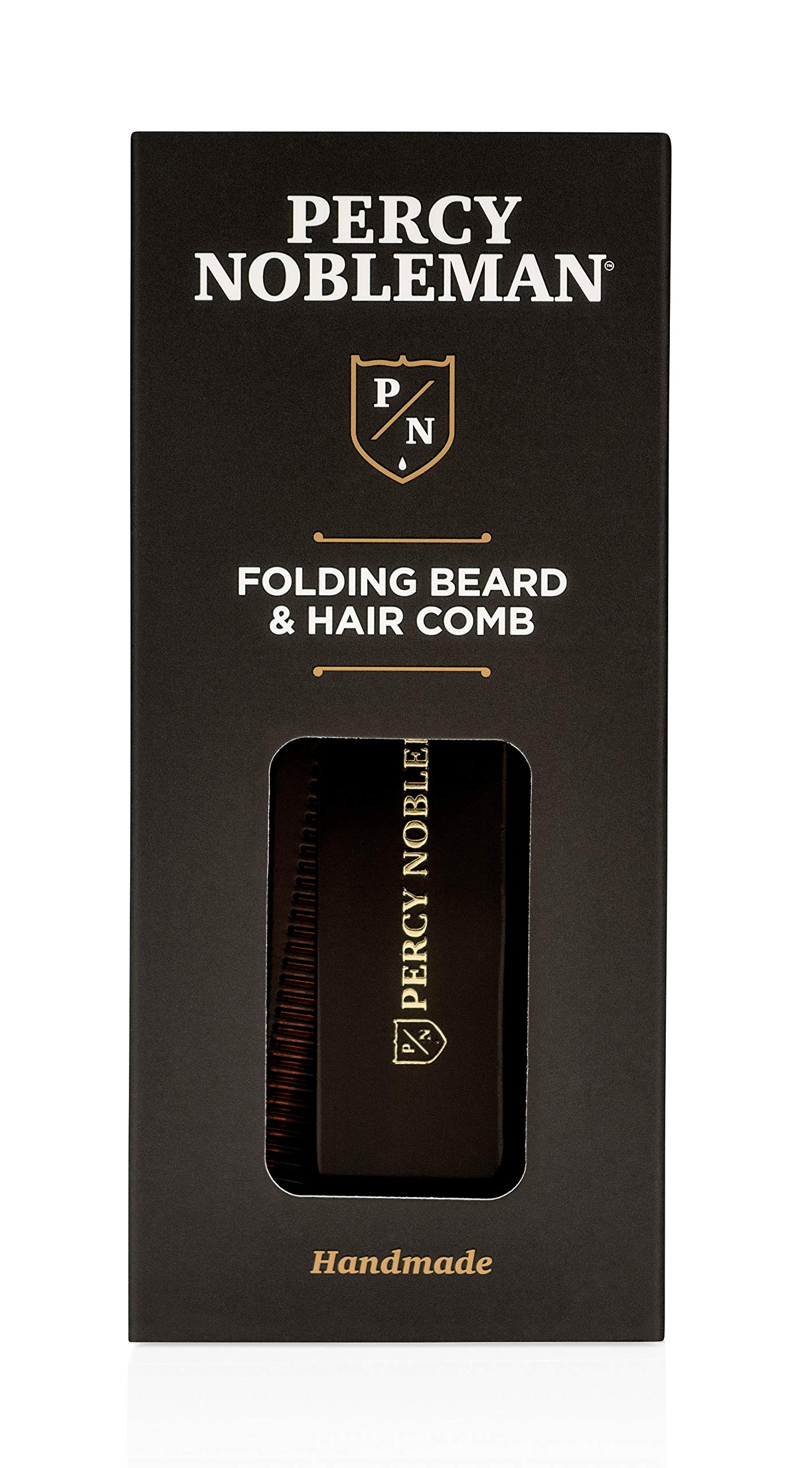 Acetate Folding Beard & Hair Comb by Percy Nobleman, Ideal for use on Beards & Hair.