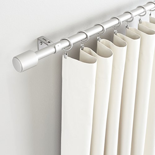 Amazon Basics 1-Inch Curtain Rod with Cap Finials, 72" to 144", Nickel