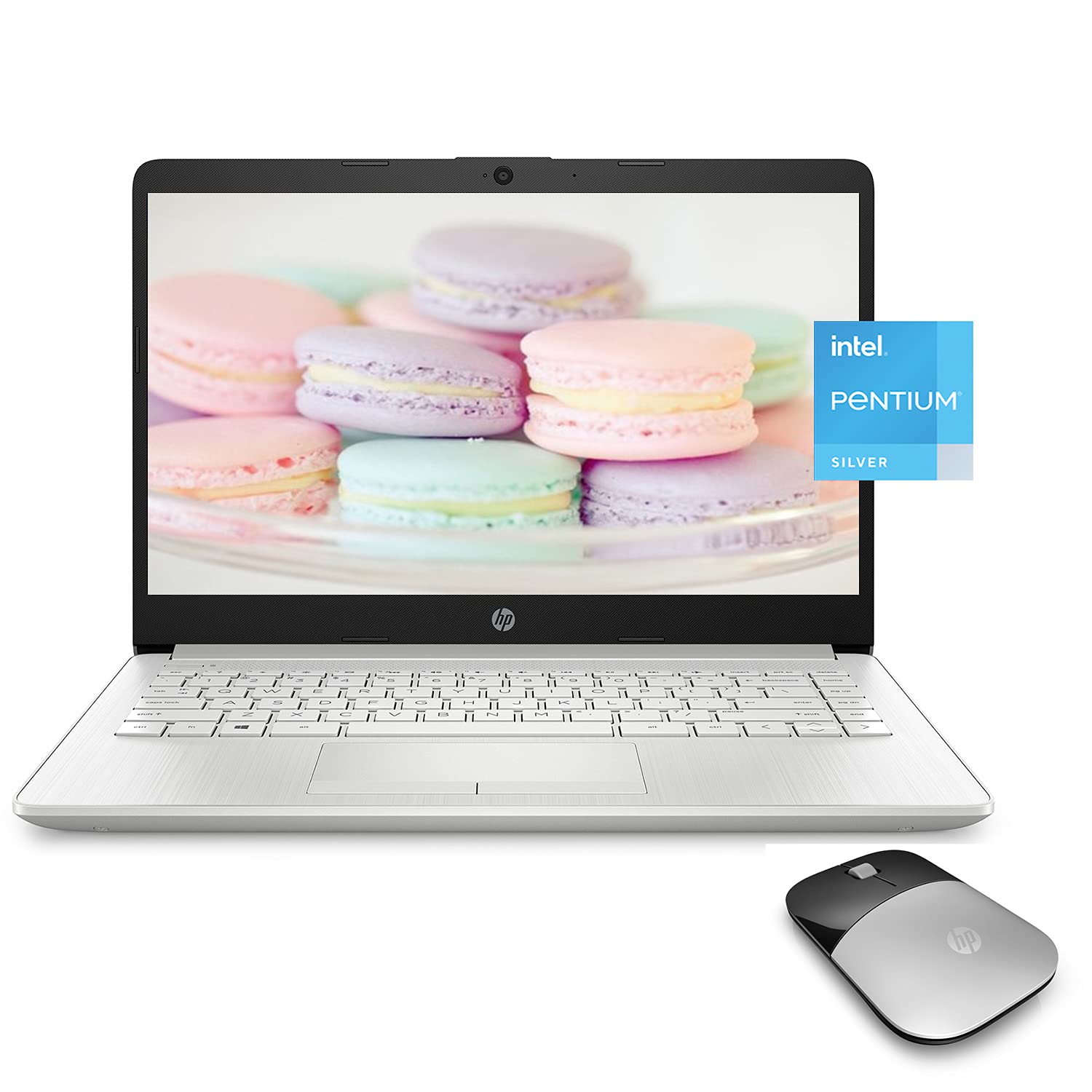 HP Premium Laptop, 14" HD Display, Intel Pentium Quad-Core Processor, 16GB RAM, 512GB SSD, Webcam, HDMI, Bluetooth, Wi-Fi, Windows 10 Wireless Mouse Bundle