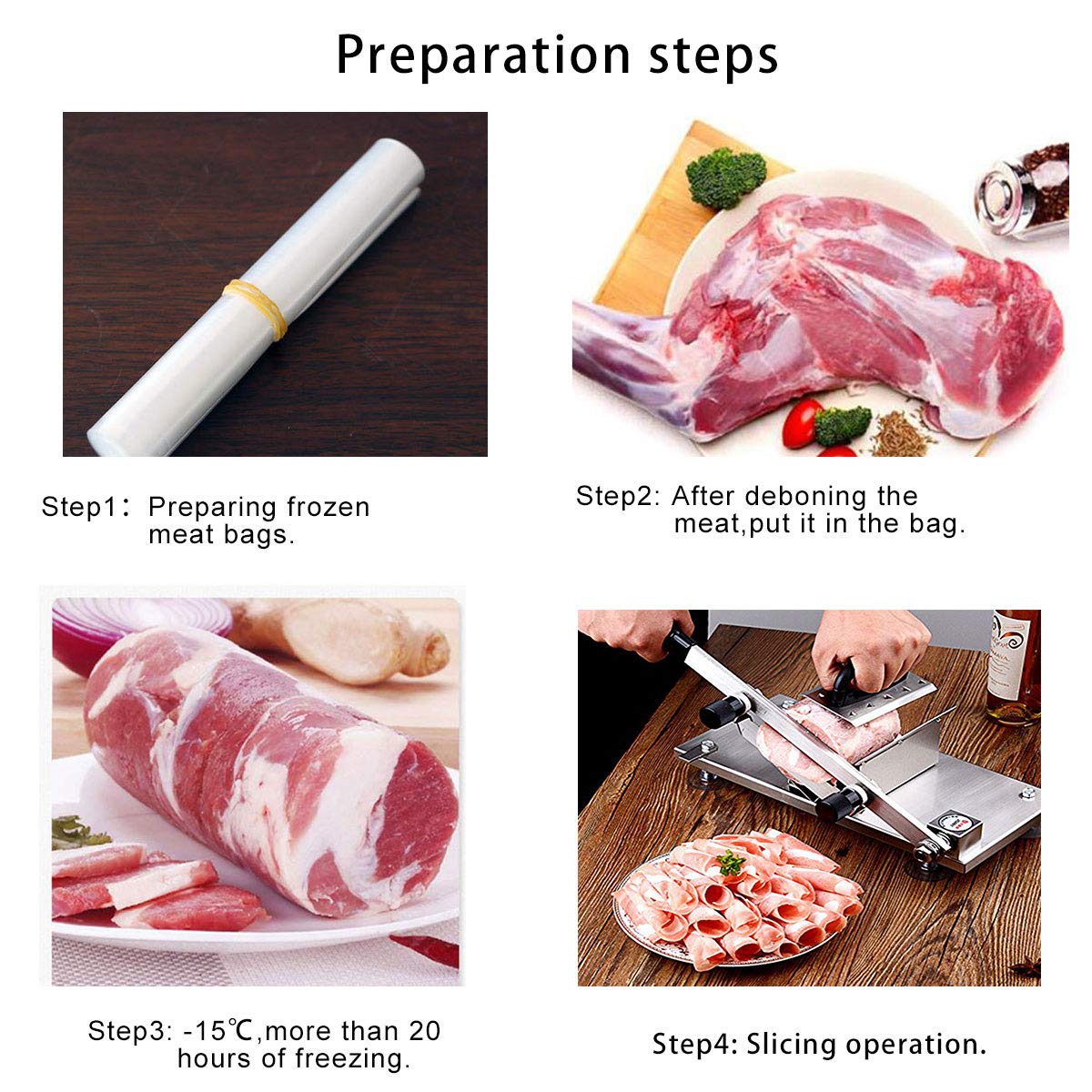 aingycy Frozen Meat Slicer Hand Slicing Machine Stainless Steel Frozen Beef Mutton Bacon Meat Cutter Vegetable Fruit Meat Cleaver for Home Kitchen and Commercial Use