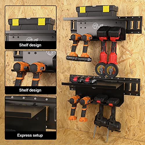 2Pack E-Track Power Tool Organizer|E Track Power Tool Holder Hanger for Trailer Accessories-E-Track Drill Holder Wall Mount|E Track Accessories for Enclosed Trailer-Utility Storage Rack in Garages