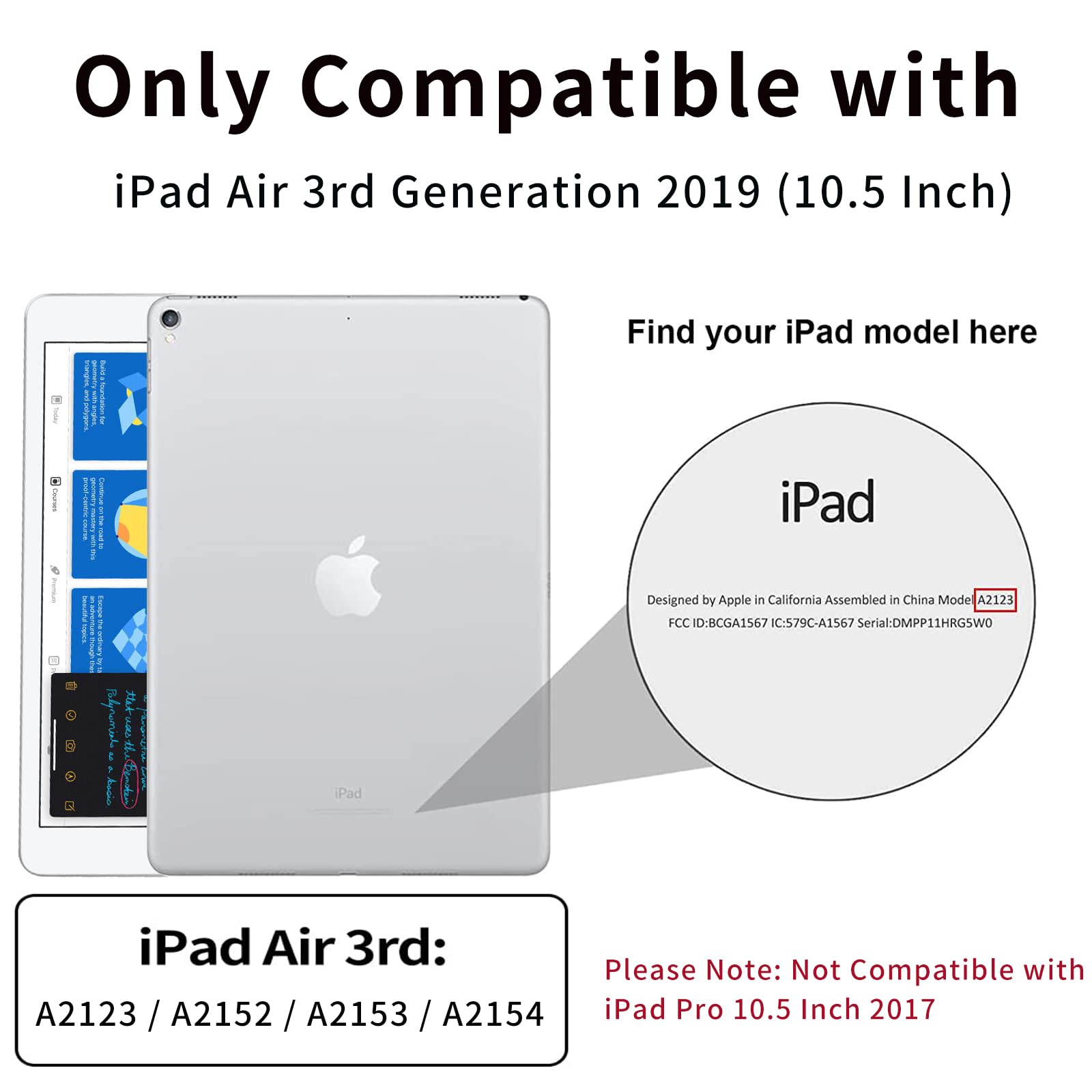 kenke Case for iPad Air 3 10.5" (3rd Gen) 2019,Light Weight Trifold Smart Case with Pencil Holder,Soft TPU Back Cover[Full Body Protective] with Auto Sleep/Wake for iPad 10.5 Inch Air 3,Green