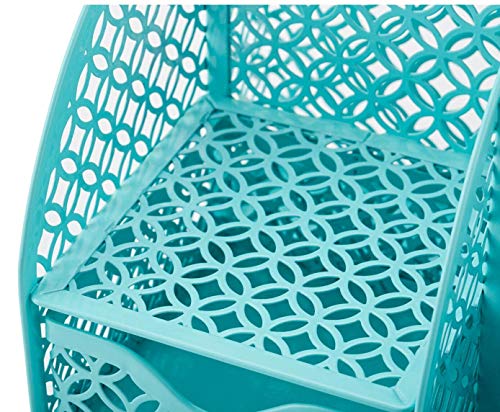 Annova Mesh Desk Organizer Office with 7 Compartments + Drawer/Desk Tidy Candy/Pen Holder/Multifunctional Organizer - Turquoise