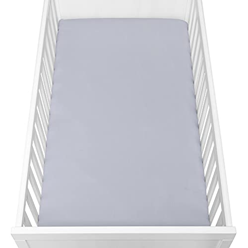 Newton Baby Organic Fitted Crib Sheets (2-Pack) - 100% Breathable and Ultra-Soft, 100% Organic Muslin Cotton, Twilight Grey + White, Fits All Standard Cribs