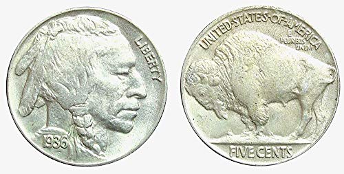 1936 Various Mint Marks CIRCULATED BUFFALO (INDIAN HEAD) NICKEL w CLEAR DATE! HISTORIC COIN, BEST PRICE! 5c F-VF
