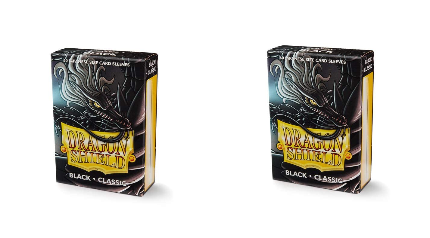 2 Packs Dragon Shield Classic Mini Japanese Black 60 ct Card Sleeves Value Bundle! …