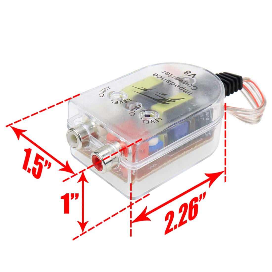 AUTUT 2 Pcs High to Low Speaker Impedance Converter Audio Signal Adapter for Speaker Output to RCA Line Control Car Amplifier Wiring