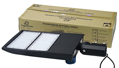480vac - 40,000 Lumen NextGen II Series 300 Watt Parking Lot Light – Slip Fit Mount - with Photocell– 5000k - Black Housing - 480 Volt