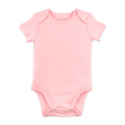 Mac & Moon Organic Cotton 5-Pack Short Sleeve Bodysuits in Bunny Floral Tones, Baby Girl