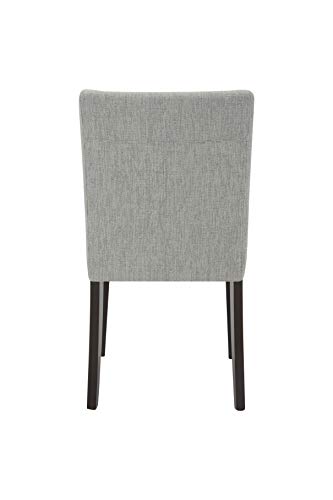 Amazon Brand – Stone & Beam Linden Classic Upholstered Dining Chair, 18.9"W, Set of 2, Light Gray