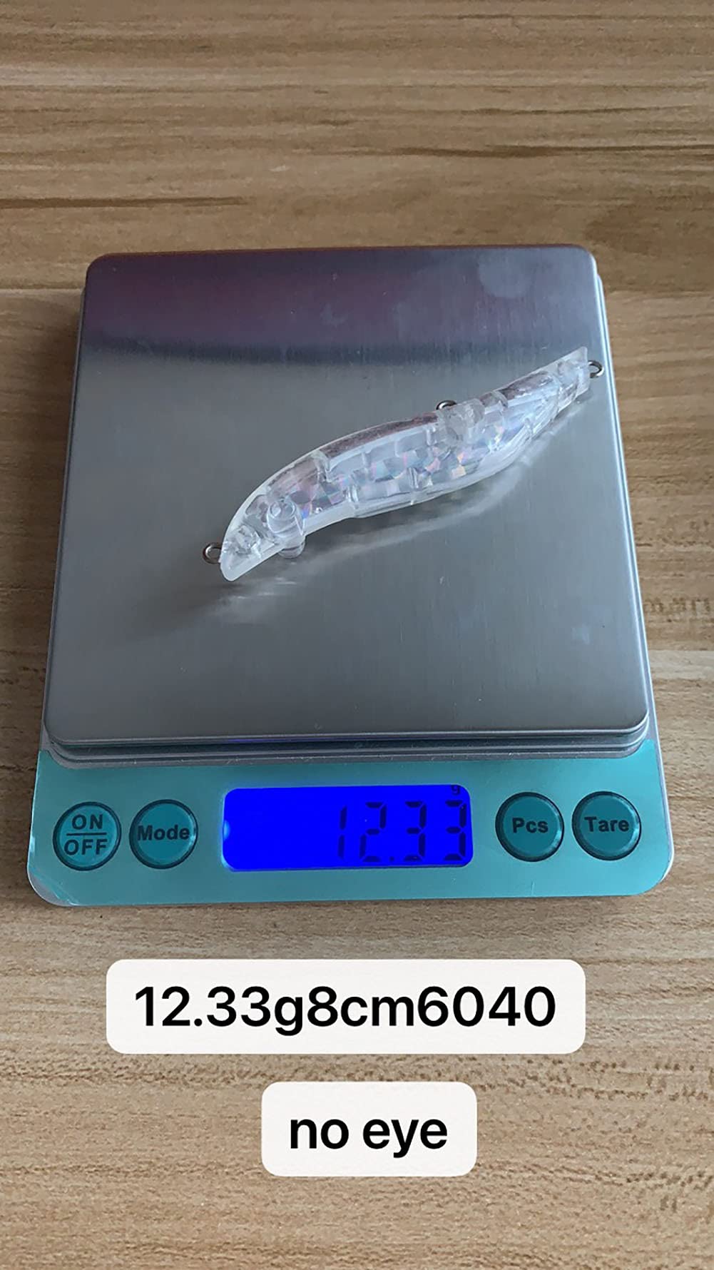 10pcs Unpainted Shrimp Fishing Lure Body 80mm 12.3g Blank Hard topwater Lures 6040# Free Eye
