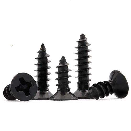 LUANAYUN-PHONE CASE Durable Flexible 100pcs Self Tapping Screws M1.7 M2 M2.3 M2.6 M3 Laptop Screws Computer Screws Small Pan Head Black Carbon Steel (Color : 4mm, Size : M1.7)