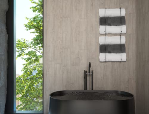2 Set Towel Rack Holder, Wall Mounted Metal Towel Shelf with Hooks，3 Set Hanging Wire Baskets,Wall Mount Fruit Basket,No Drilling