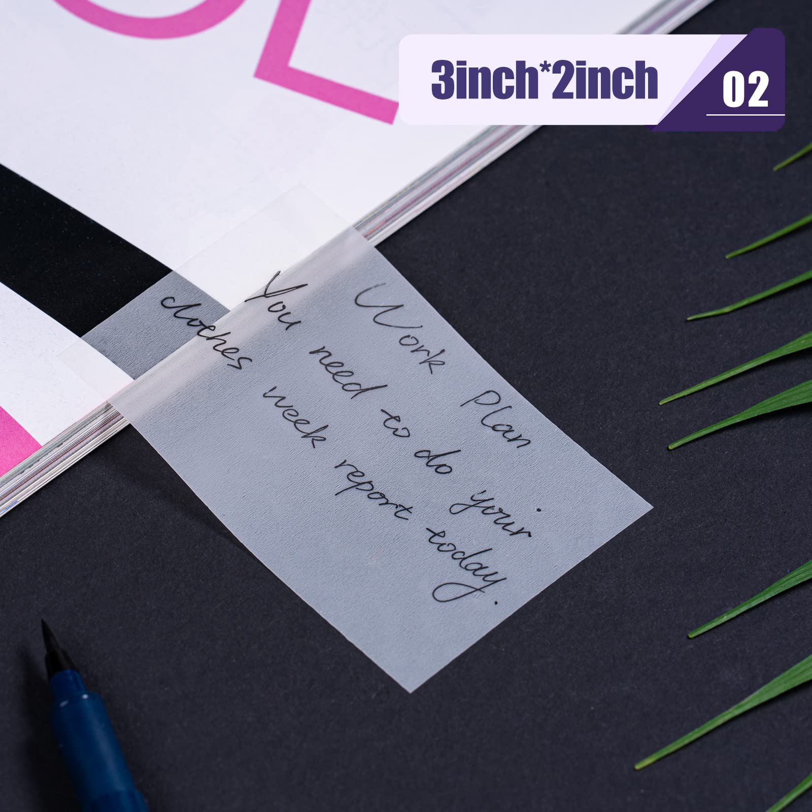 12 Packs 600 Pcs Tracing Sticky Notes Translucent Sticky Notes See Through Clear Sticky Notes Transparent Sticky Notes Waterproof Self Adhesive Pad for Book Studing(Clear, 3 x 3/3 x 2/3 x 1 Inch)