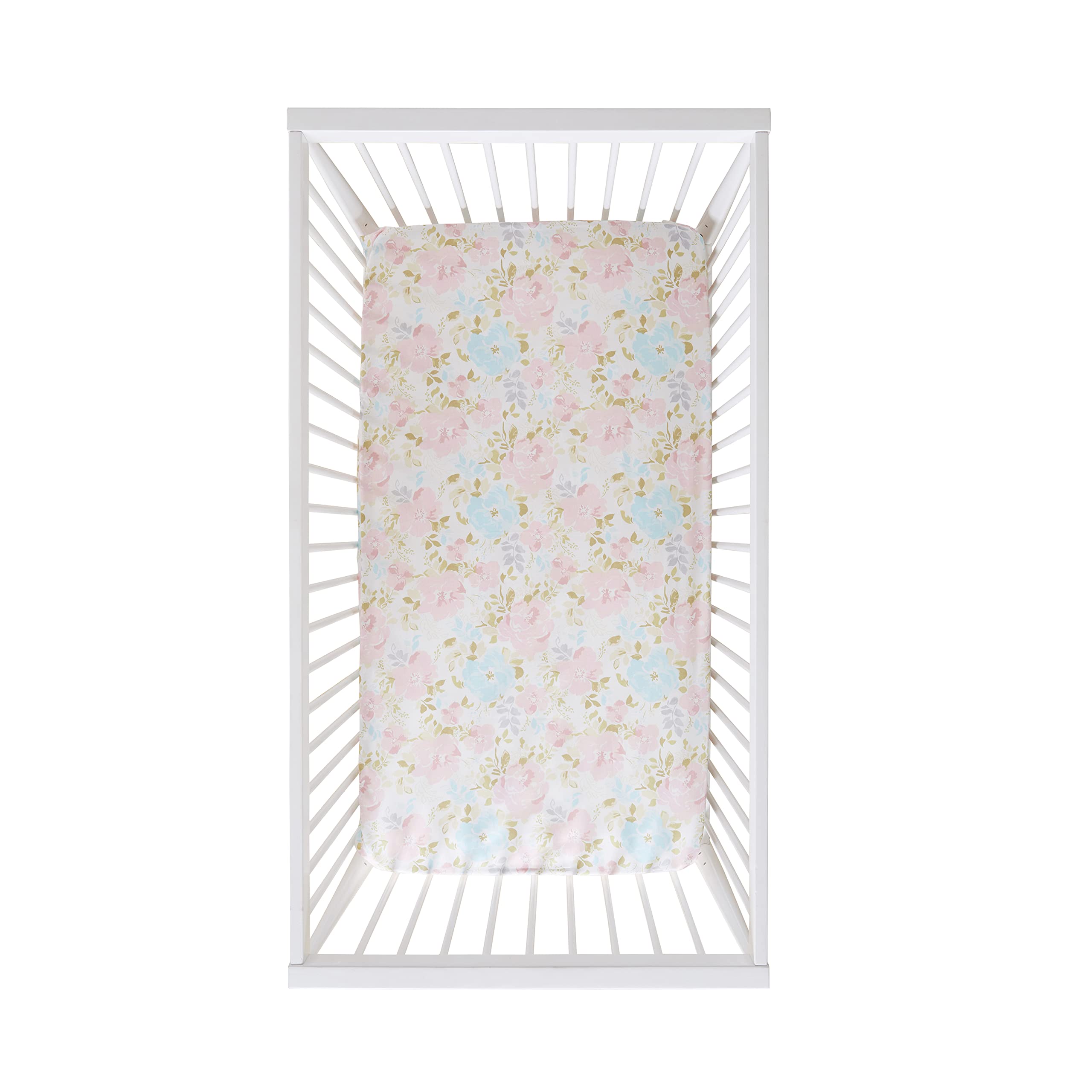 Levtex Baby Nest & Nod Amelia 3pc Bedding Set, Cotton, Pink, (Quilt, Dust Ruffle, Crib Fitted Sheet)
