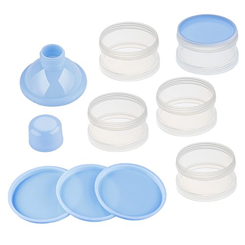 Accmor Baby Formula Dispenser, 5 Layers Stackable Formula Container, Milk Powder Formula Dispenser On The Go, Baby Feeding Travel Storage Container, BPA Free, Blue, 2 Pack