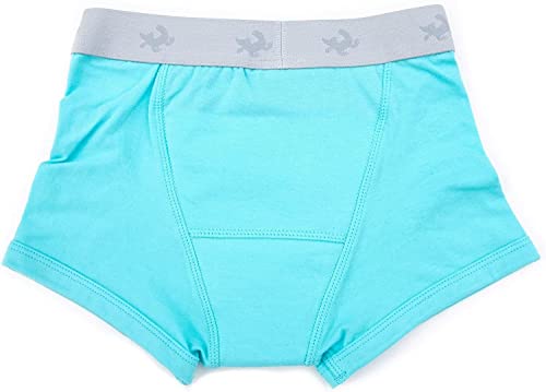 CONNI Kids Training Boxer Pants Soft Shorts Reusable Toddler Potty Training Underwear Waterproof Easy Pull Up Youth Incontinence Aqua Sizes 4-6