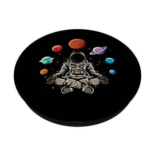 Astronaut doing yoga in the universe space galaxy yoga PopSockets Swappable PopGrip