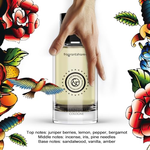 FragrantShare Cologne for Men Spray EDP Contains - pheromone Cologne for men Perfume Oil Phantom Woody Fragrance (Fougère)-1.67oz Portable -Black