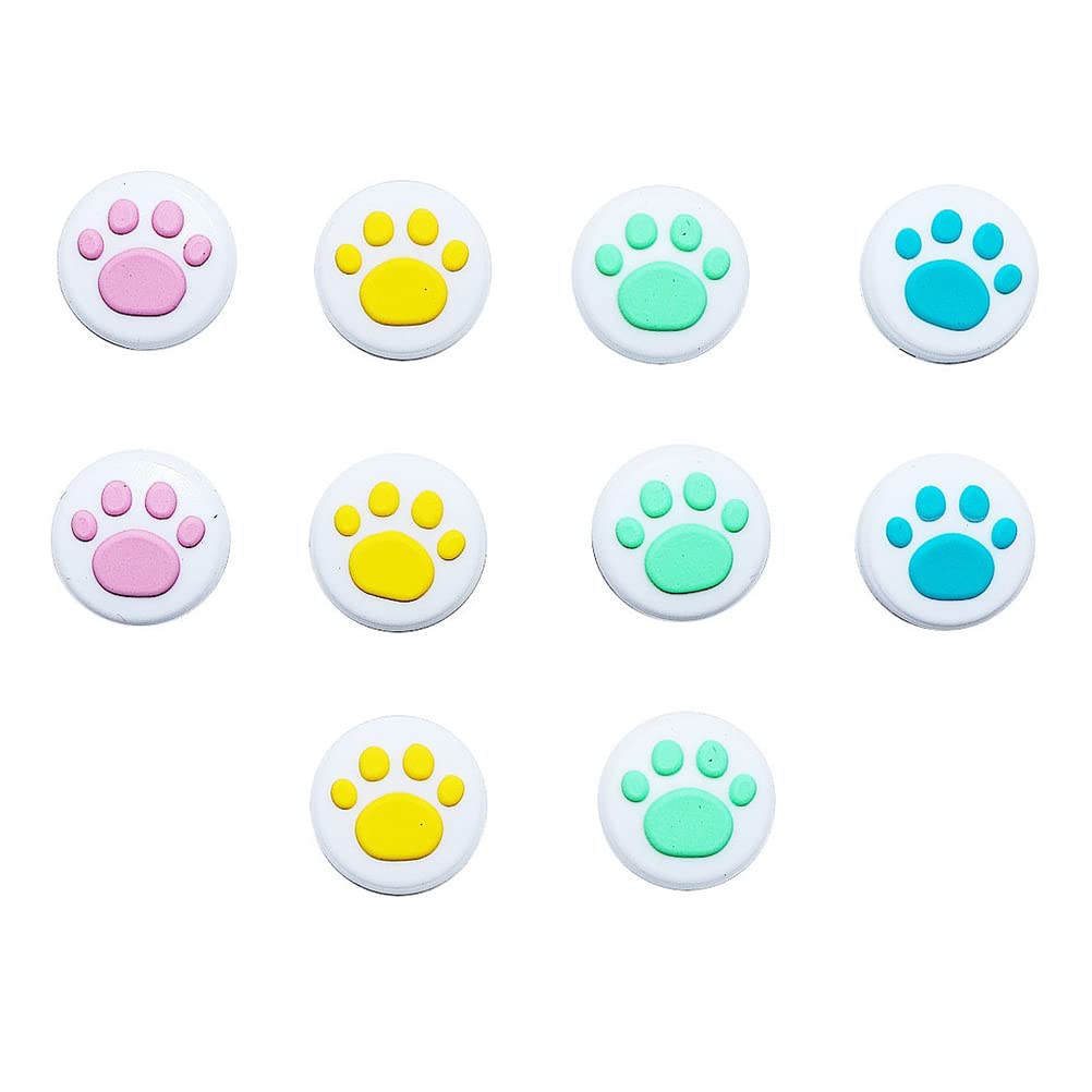 10pcs Silicone Cat Paw Pattern Thumb Grip Caps Creative Joystick Cover