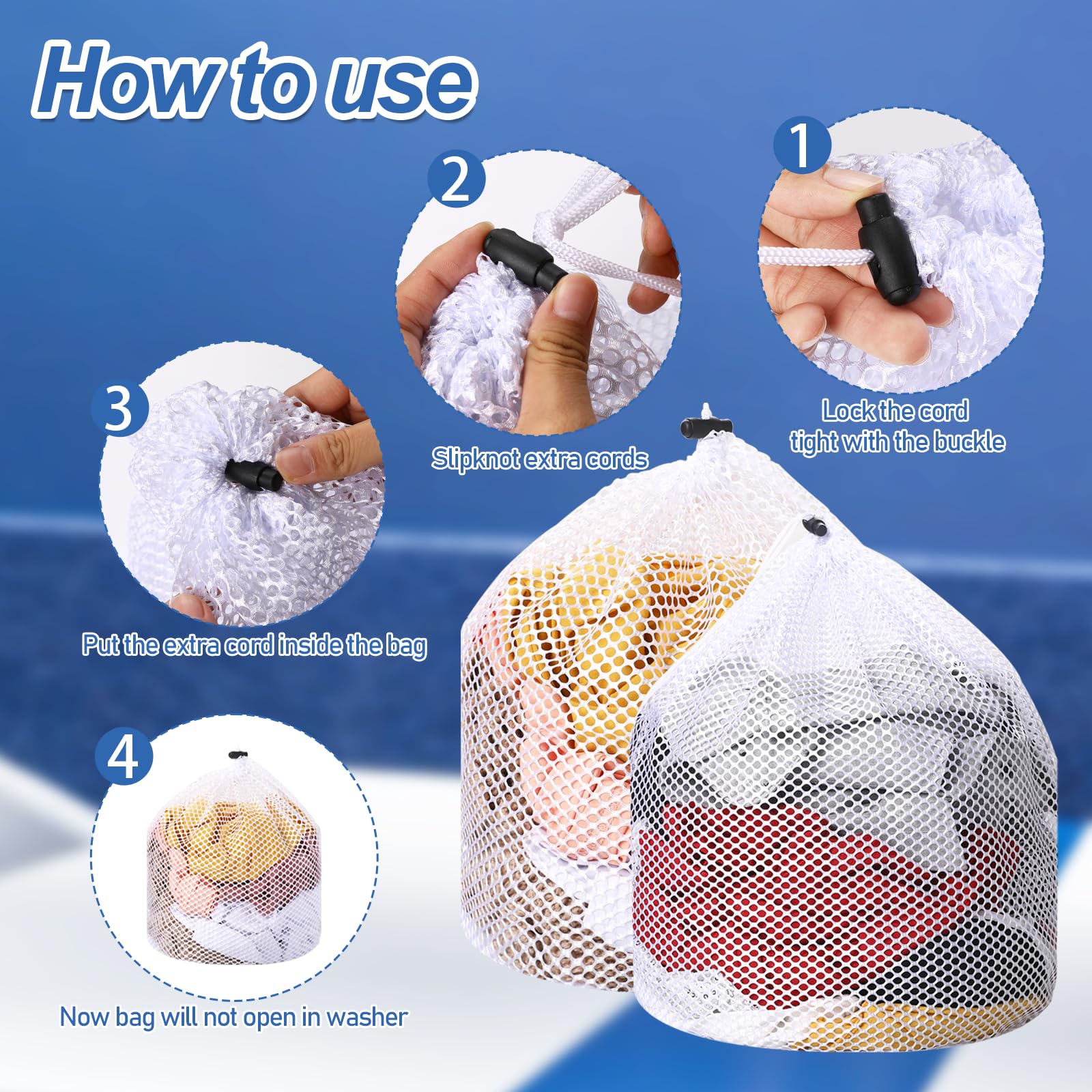 2 Pcs Laundry Bag Mesh Wash Bags Mesh Laundry Bag for Socks Machine Washable Drawstring Design Travel Laundry Garment Bag Mesh Washable for Blouse, Hosiery, Stocking, Underwear 12Γ16 inch, 16Γ20 inch