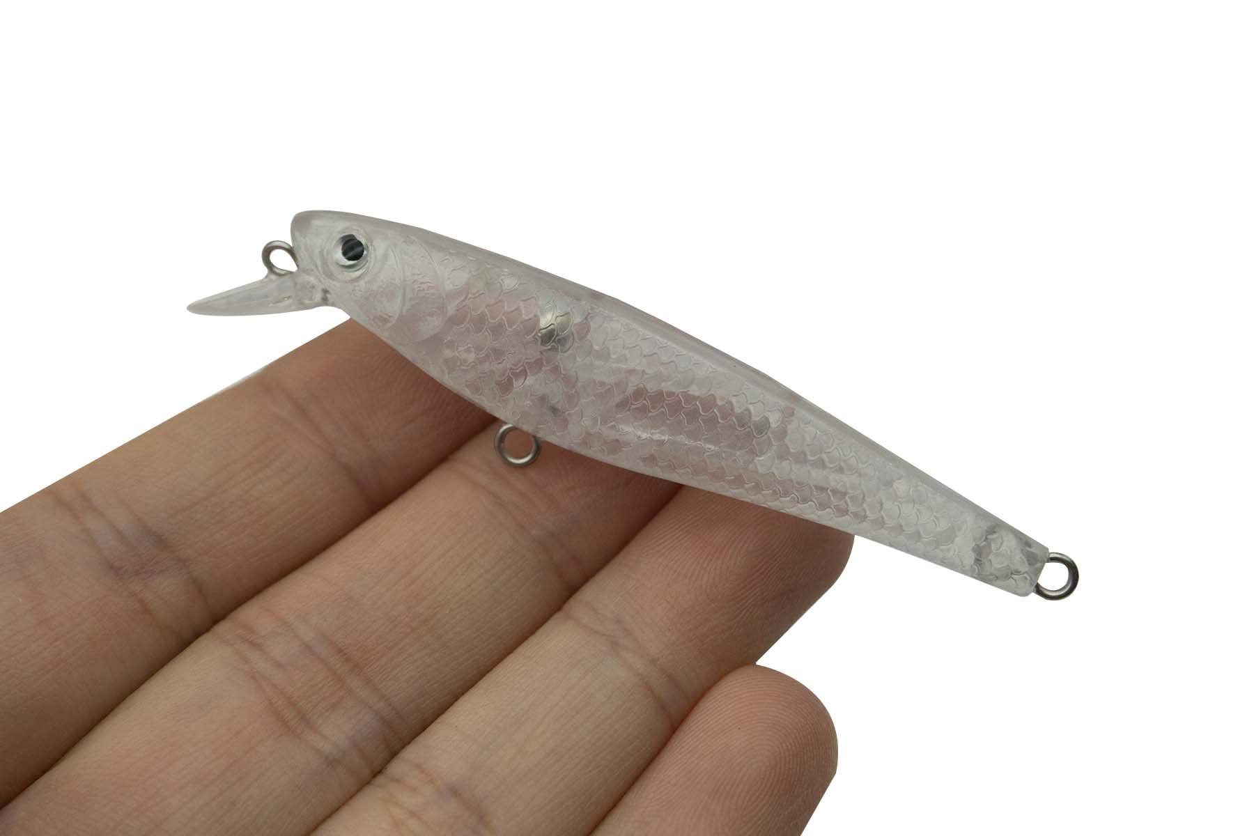 10PCS Unpainted Lure Blanks 3.26g 6.8cm with Free 3mm Special Eye Crankbait Simulation Blank Body Clear Hard Baits Trout Salmon Minnow Lure Popper Lures Topwater Freshwater LQN25