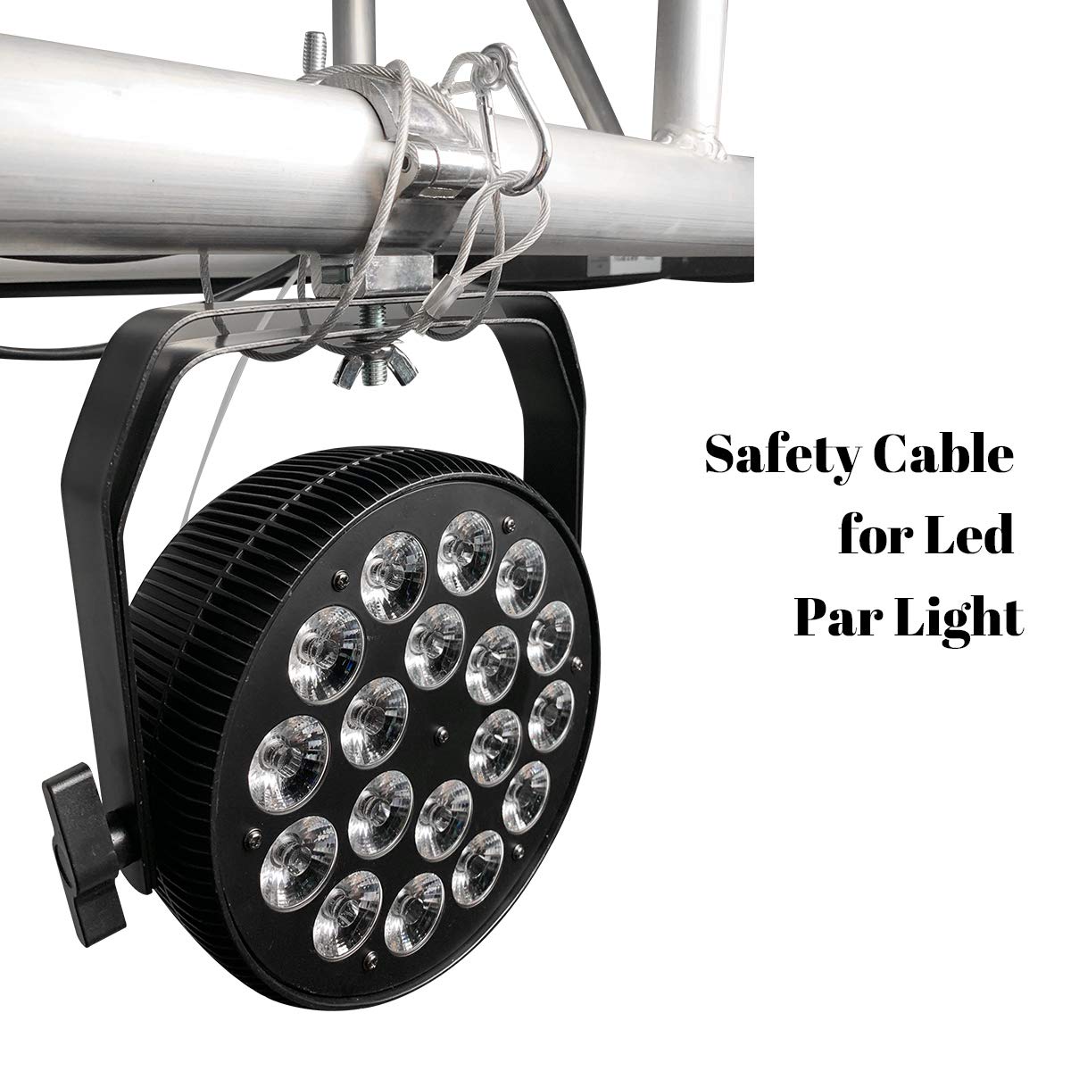 10PCS WorldLite Premium Stage Lights Safety Cable, 110lb Load Duty and 4mm in diameter, 31.5โโ Stainless Steel Safety Rope for Stage Lighting Par Light Moving Head Light