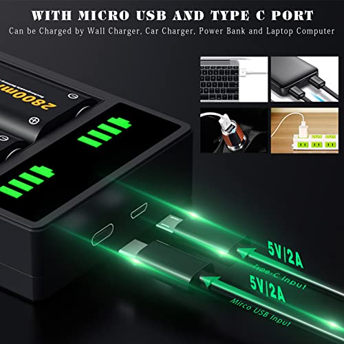 2 X 2800mAh Rechargeable Controller Battery Pack for Xbox One/Xbox Series X/Xbox Series S with Fast Charger Station for Xbox One/Xbox Series S/X/Xbox One S/Xbox One X/Xbox One Elite