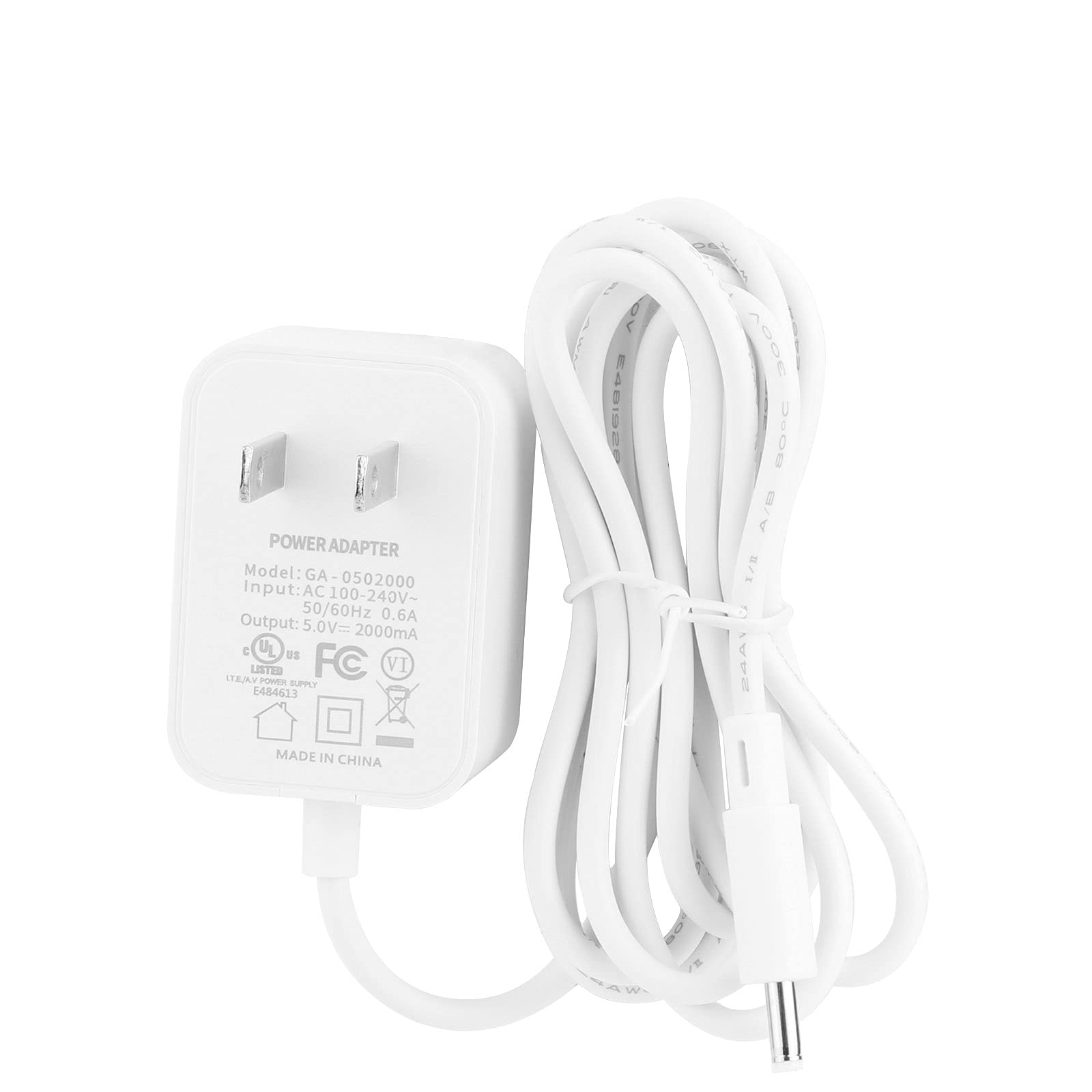 LEFXMOPHY Adapter Power Cord Replacement for Hatch Baby Rest, Rest+ and Rest Mini Sound Machine, Barrel Style 5V 2A White AC Supply Charger with 5ft Cable