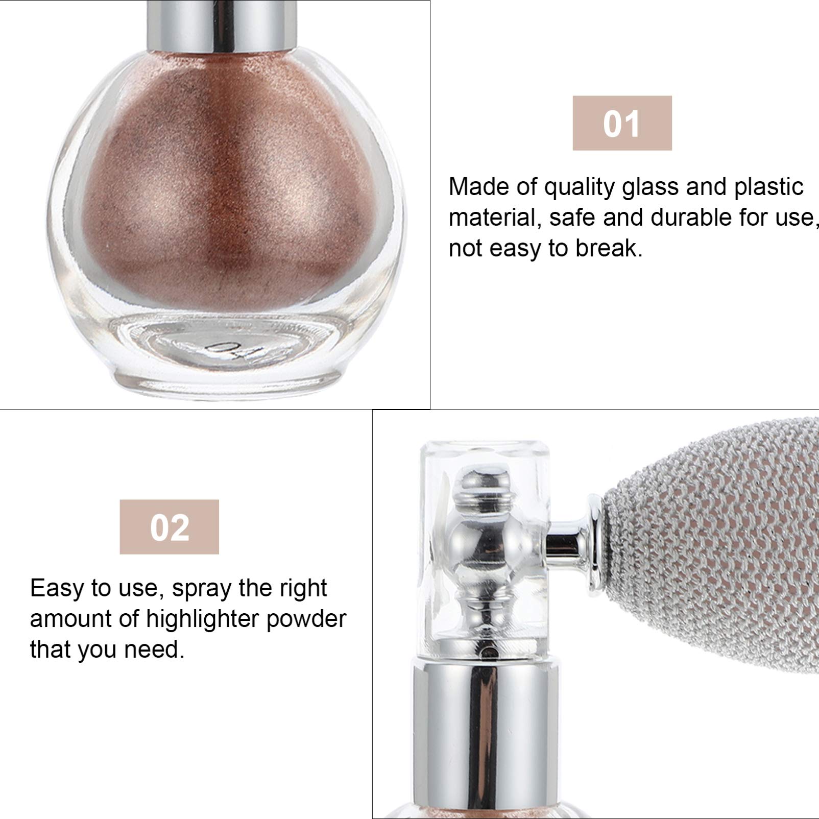 Beaupretty Glitter Powder Spray Pressed Powder Loose Perfume Bottle Sparkle Powder Makeup Body Dust for Beauty Highlighter Shimmer Cosmetic