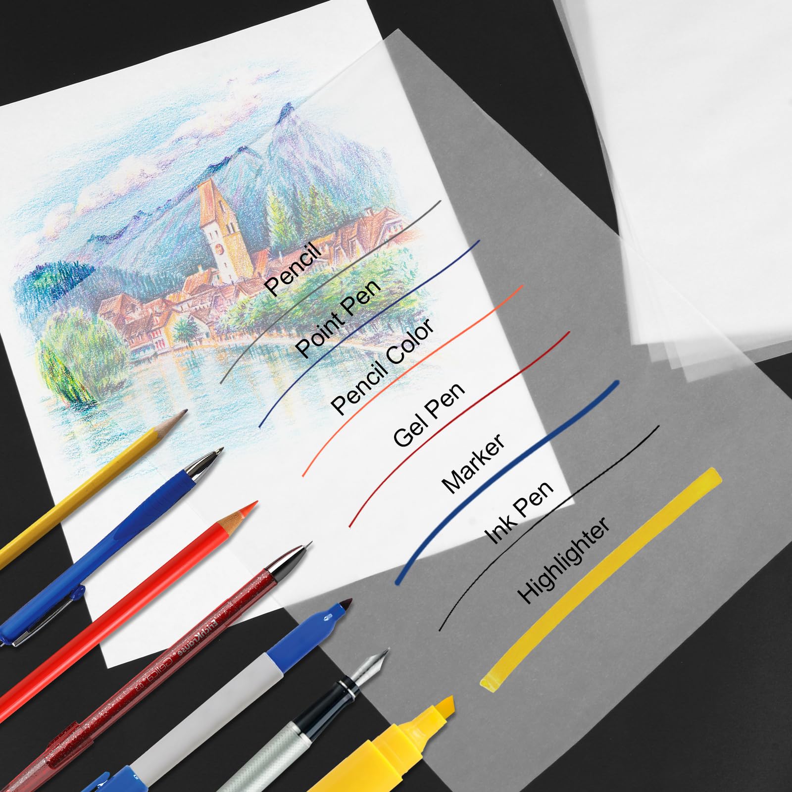 120 Sheets Tracing Paper for Drawing, 8.5βx 11β Trace Paper, Translucent Vellum Paper Tracing Paper Pad, Tracing Pad for Sketching, Preliminary Drawing, Overlaying Images Tracing