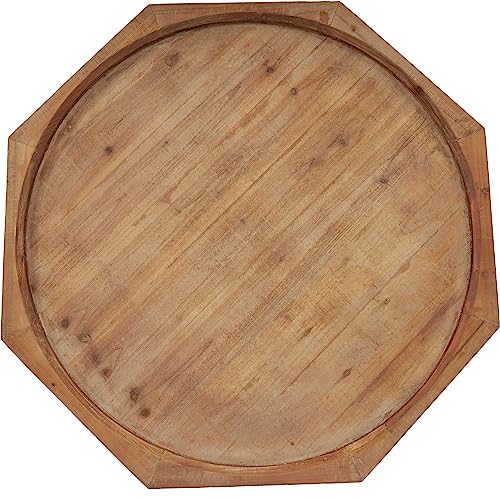 Amazon Brand – Stone & Beam Aire Rustic Octagonal Fir Wood Coffee Table, 39.5"W, Black & Natural