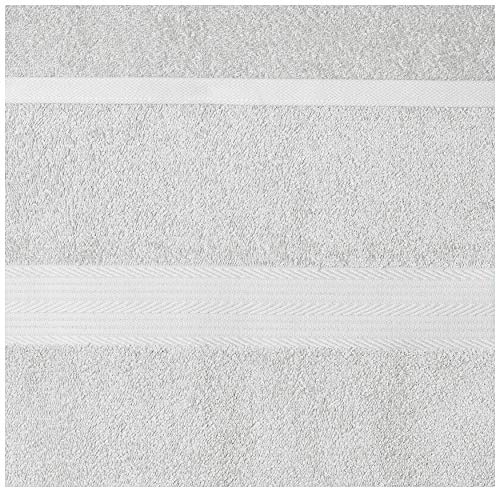 Amazon Basics Fade-Resistant Cotton Bath Towel - 4-Pack, White