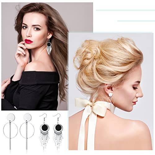 24 Pairs Crystal Teardrop Dangle Earrings Cubic Zirconia Hoop Earrings Boho Threader Earrings Set for Women Girls Christmas (Simple Style)