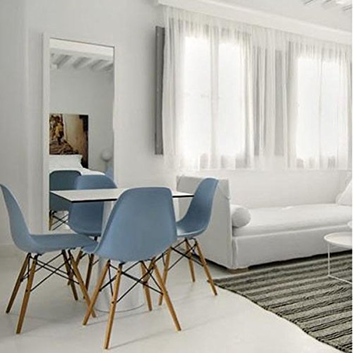 2xHome RayLeg Natural Wood Base, Dining Side Chair, Blue