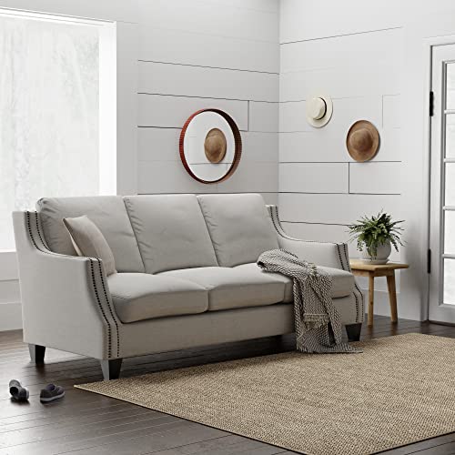 Amazon Brand β Stone & Beam Hina Classic Sofa Couch with Nailhead Trim, 87"W, Cream
