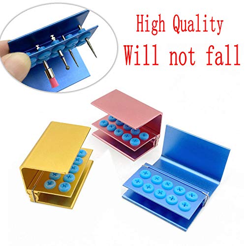 3Pcs 10 Holes Dental Burs Holder Block Case for CA/RA&FG Dental Autoclavable Burs Holder
