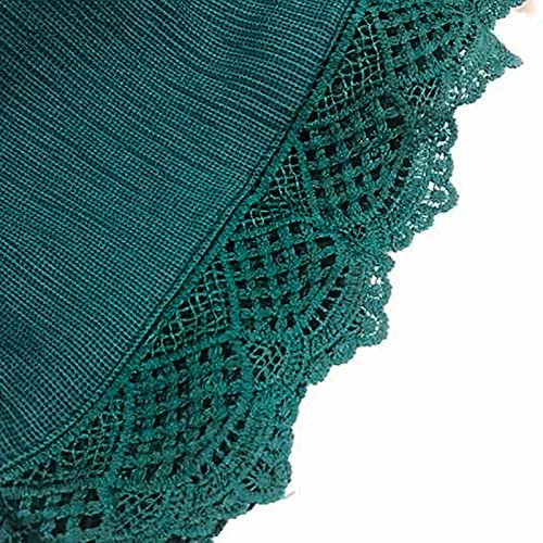 2pcs Beach Hots for Women, Womens Comfy Drawstring Mid Waisted Shorts Linen Blend Lightweight Summer Shorts with Lace Green