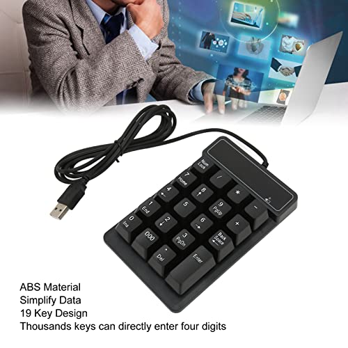 19 Keys Numeric Keypad, Mini USB Mechanical Numpad with Floating Keys, Gaming Keyboard, Portable Ergonomic Number Pad for Laptops, Computers