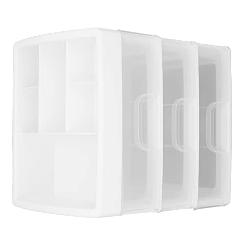 3 Drawer Makeup Organizer, Transparent 3 Floors Dustproof Makeup Organizer Box Classification Storage Pull Out for Cosmetics Shop for Household