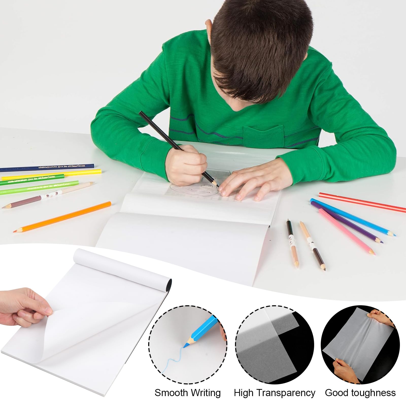 120 Sheets Tracing Paper for Drawing, 8.5βx 11β Trace Paper, Translucent Vellum Paper Tracing Paper Pad, Tracing Pad for Sketching, Preliminary Drawing, Overlaying Images Tracing