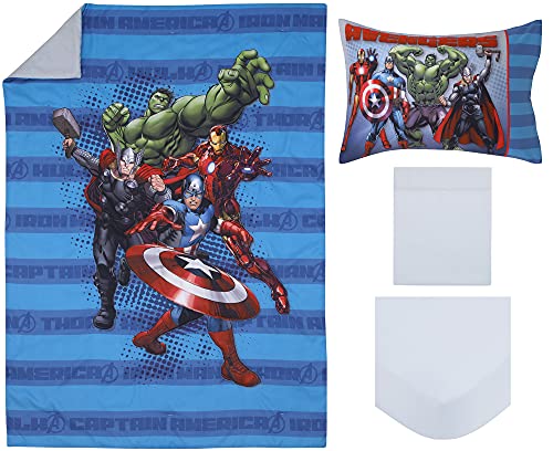 Crown Crafts Infant Products Marvel Avengers 4 Piece Toddler Bedding Set