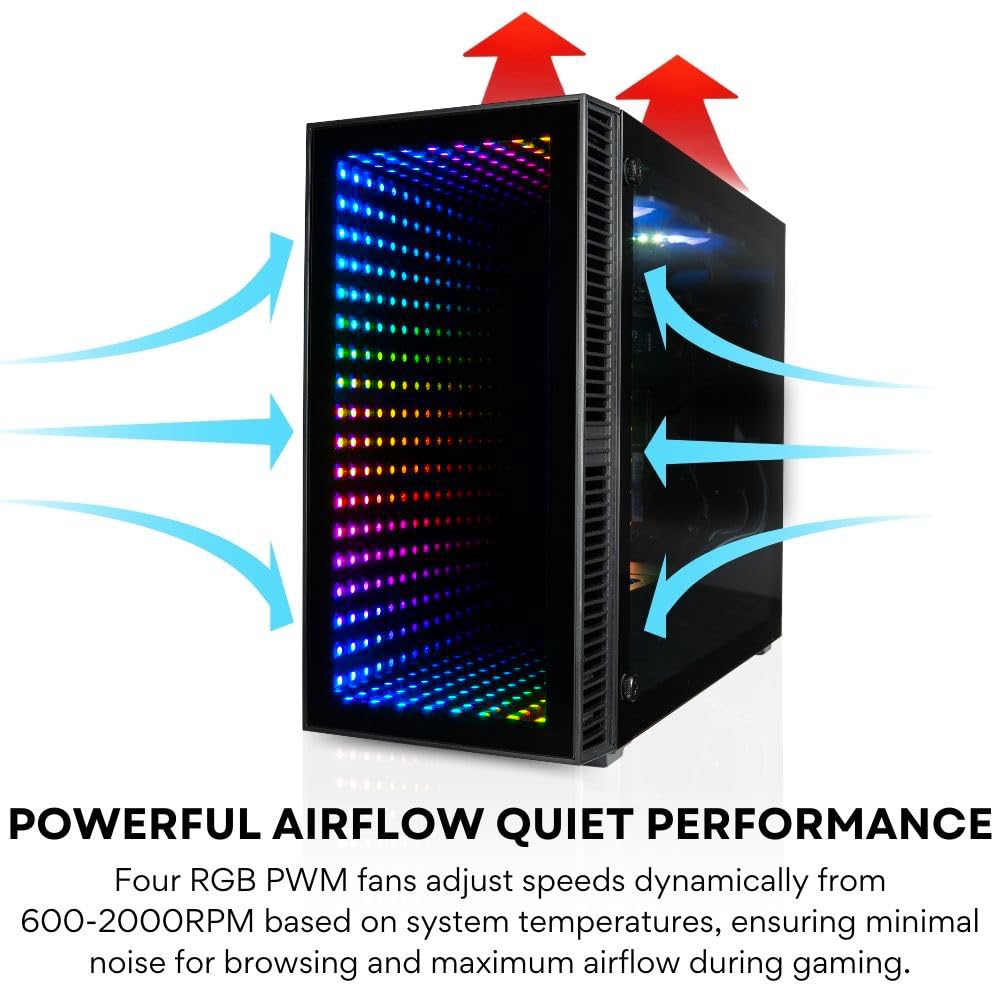 Continuum Mini Gaming Desktop - NVIDIA GeForce RTX 4060 Ti, AMD 8-Core Ryzen 7 8700F Processor, 32GB DDR5 RAM, 1TB Gen4 NVMe SSD, WiFi 6, Windows 11 Home - Tiny Liquid Cooled RGB Gamer Computer