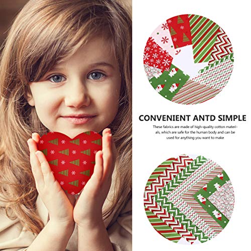 20Pcs Christmas Cotton Fabric Floral Quilting Cloth Piece Fat Patchwork Bundles Quarters Precut Scraps for Xmas Dress Cloth Bag Sewing DIY Craft 20x20cm Random Color