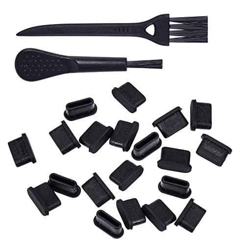 20 Pcs USB Type C Anti Dust Plugs Cover, USB C Charging Port Dust Covers Plug Caps Protectors for Samsung Galaxy s23, s22, s21, s20, Ultra, Plus s10, s9, s8 Plus, Note 9, Pixel with 2 Cleaning Brush