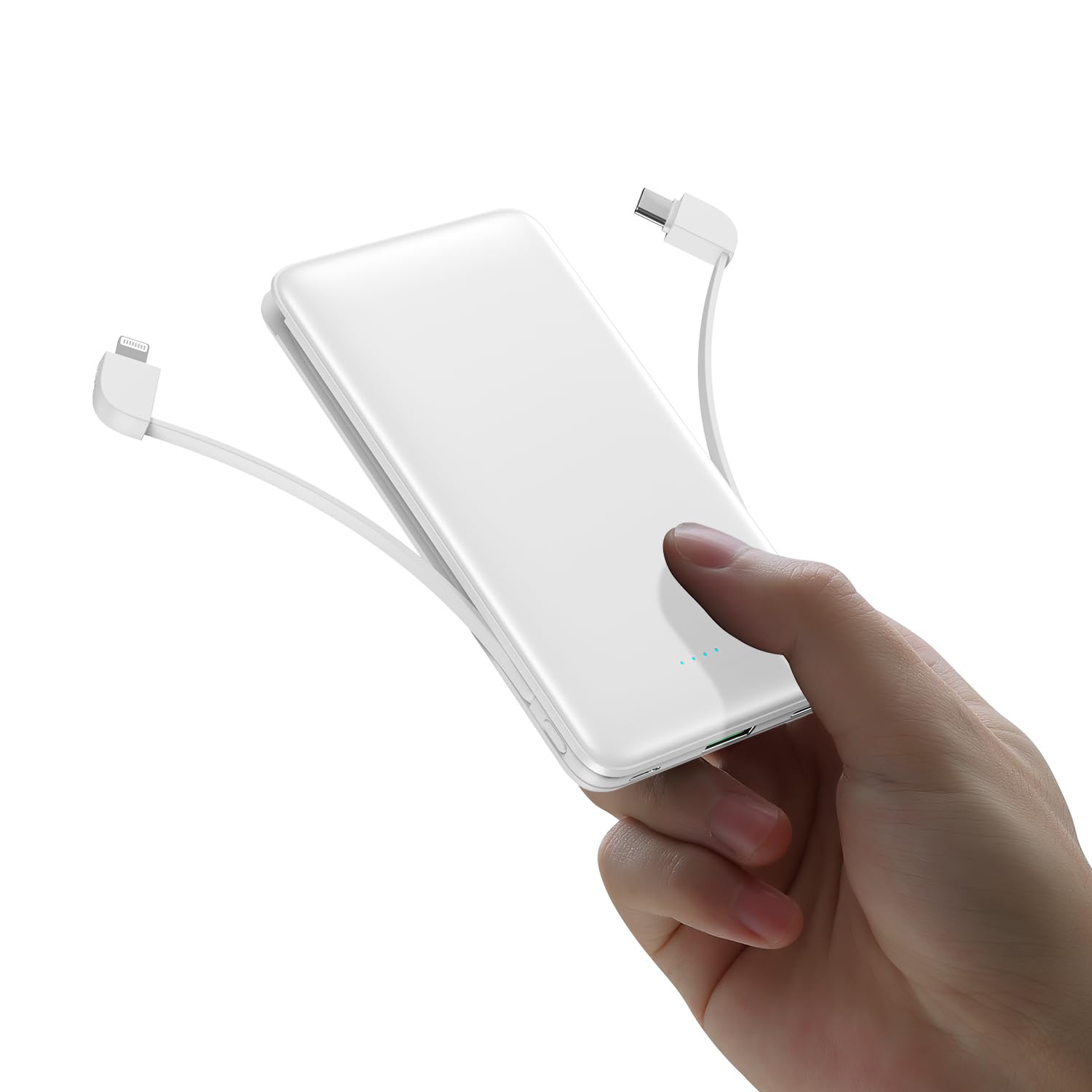 12000mAh Portable Charger IPhone Power Bank External Battery Pack 22.5W/PD20W Fast Charging With Built In LT/Type-C Cables And USB Output For IPhone15/14/13 series Samsung Cell Phones And More